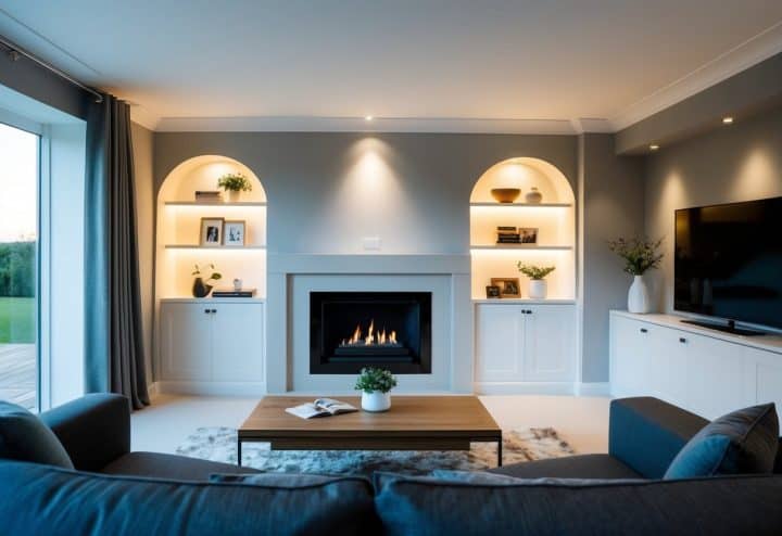 Chimney Breast Modern Alcove Ideas: Stylish Storage and Display ...
